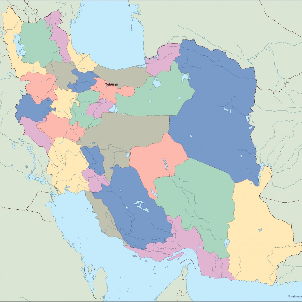 Irán Vector EPS mapas | Mapas vector de Colombia y del mundo